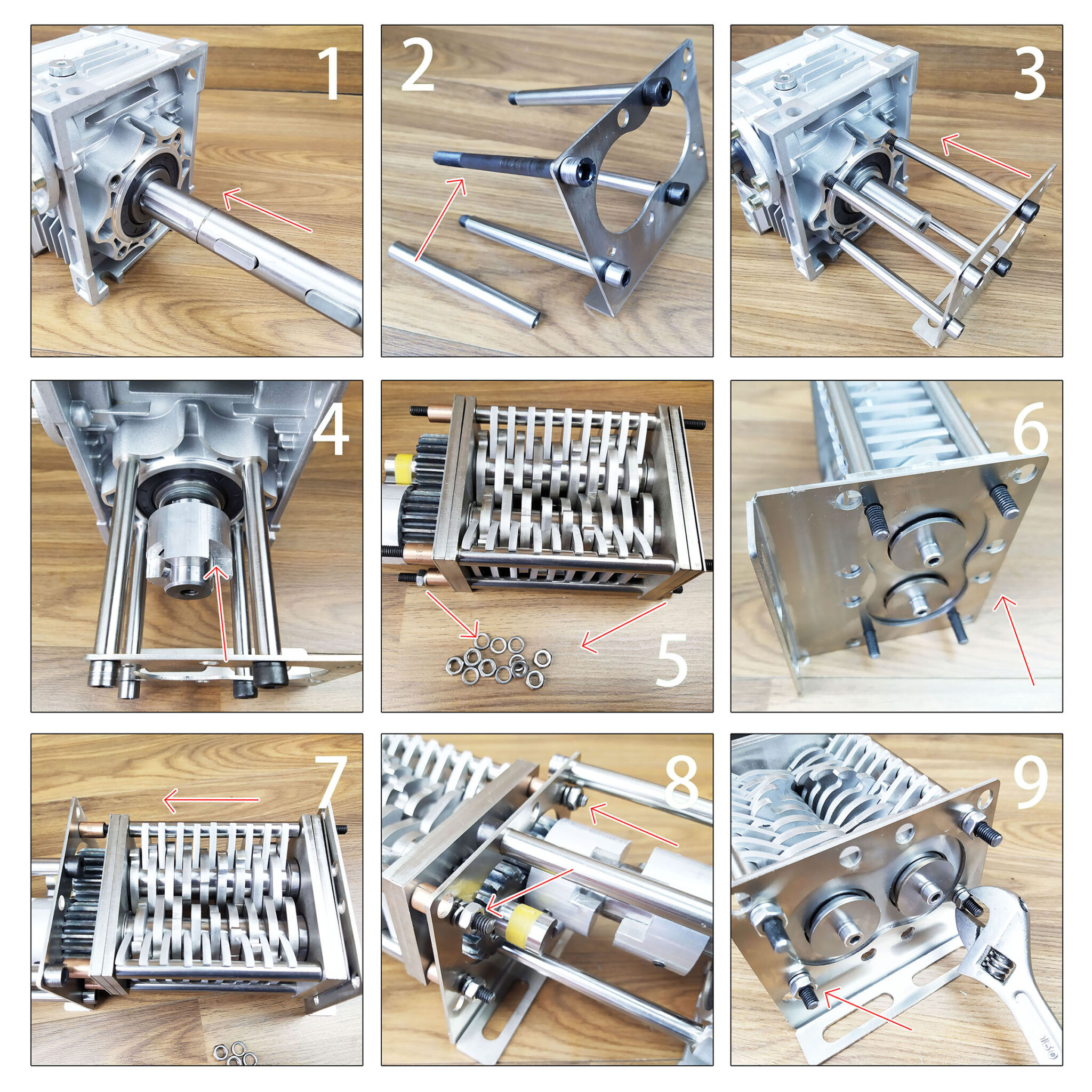 Stainless steel mini plastic shredder with NRV050 Reducer(hardening ...